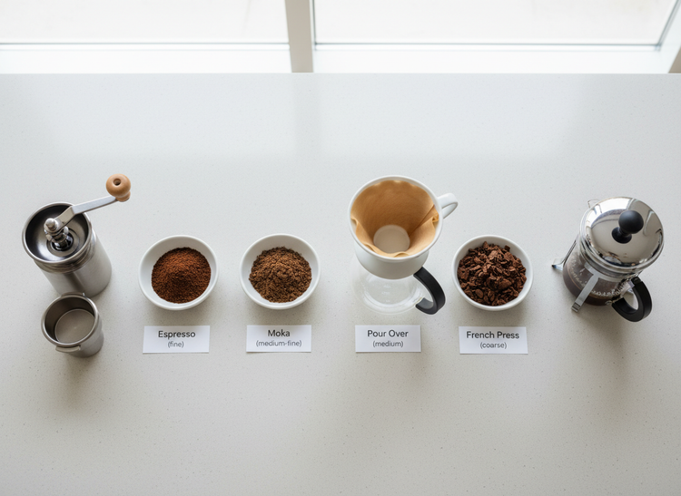 Coffee Grind Size Cheat Sheet (Espresso, Filter, French Press) | Ariga ...